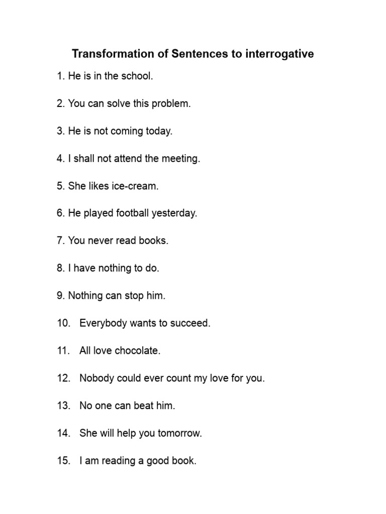 Transforming Sentences: Interrogative & Exclamatory | PDF