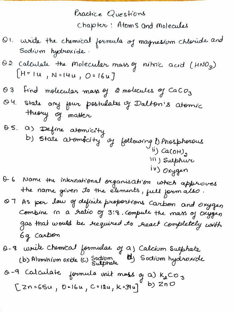 9 CH 3 Practice Questions | PDF