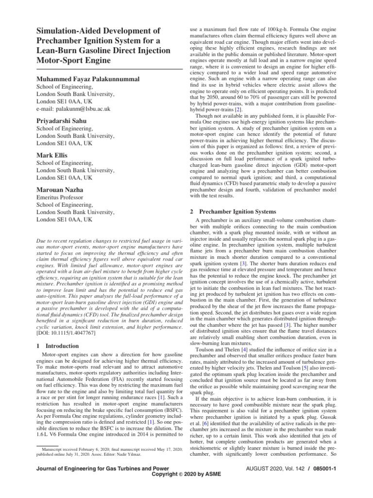 2020 GTP - Simulation-Aided Development of Prechamber Ignition System ...