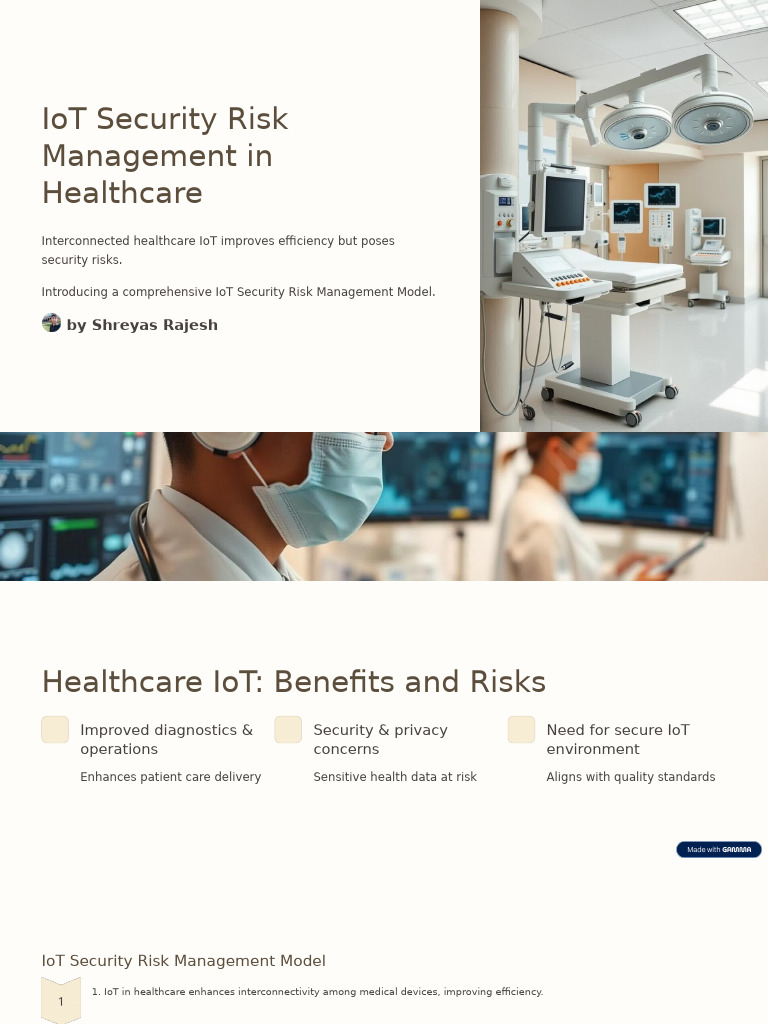IoT Security Risk Management in Healthcare | PDF | Internet Of Things ...