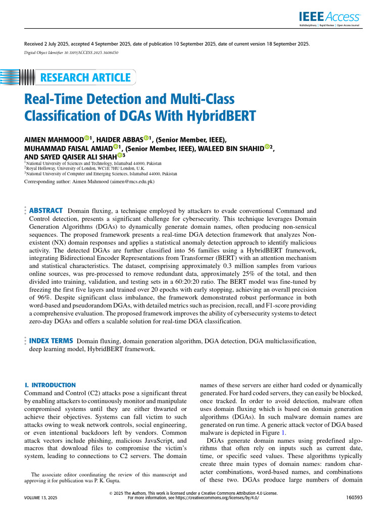 Hybrid BERT | PDF | Domain Name System | Malware