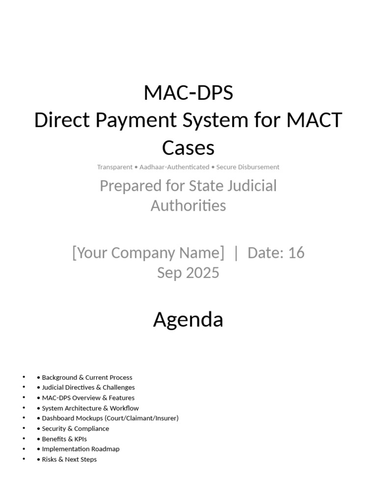 Direct Payment System for MACT Cases | PDF | Computing