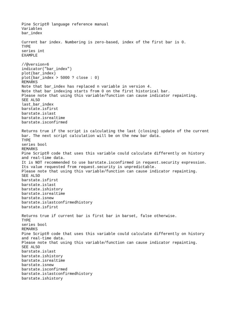 Pine Script Manual | PDF | Dividend | Computer Programming