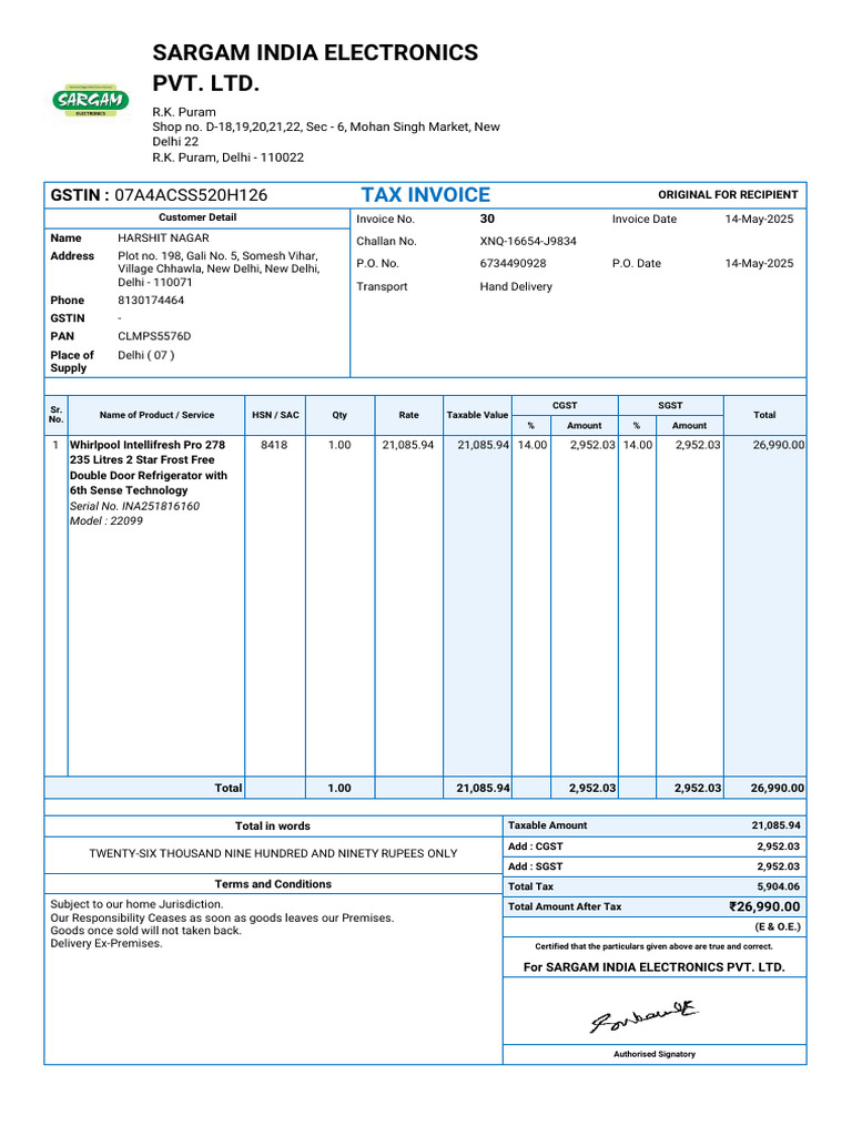 Invoice 30 Harshit Nagar Harshit Nagar 05-41-36 2 | PDF | Economy Of India | Public Finance