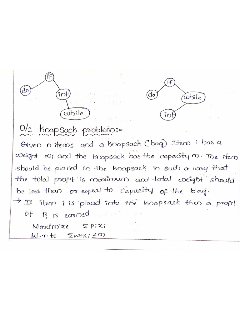 0-1 Knapsack Problem | PDF