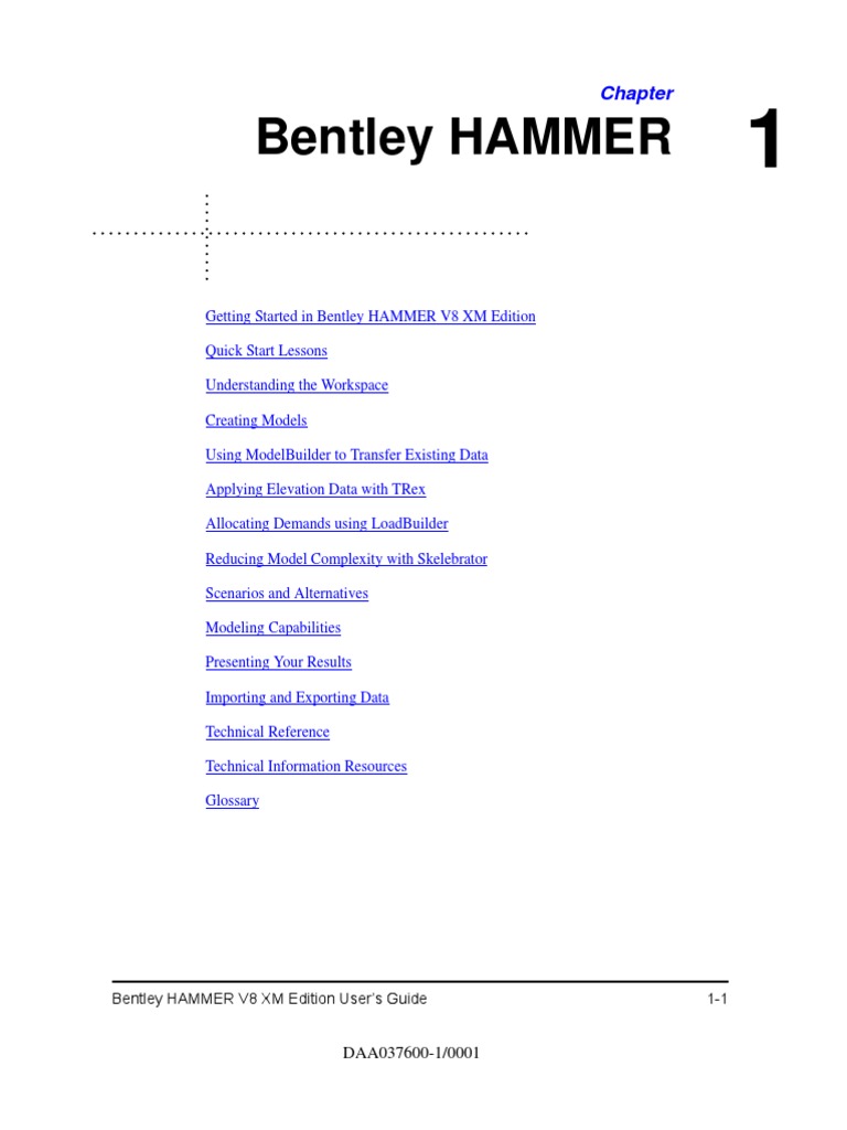 Bentley HAMMERv8XM Users Guide | PDF