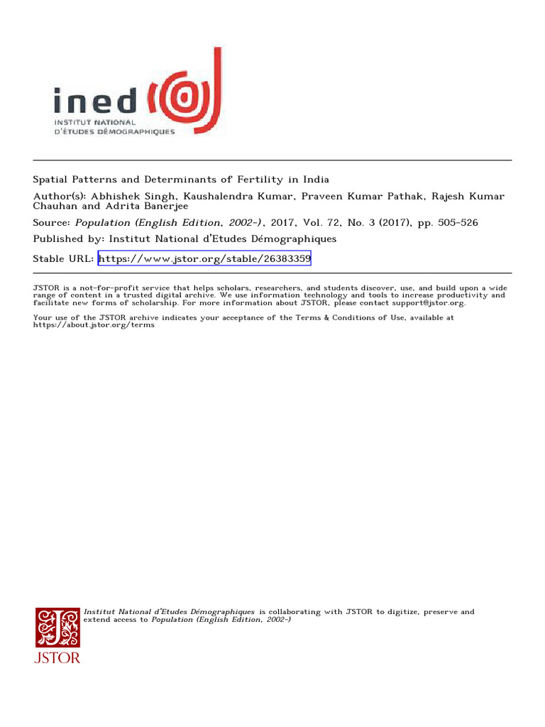 Fertility Patterns in India: A District Analysis | PDF | Total ...