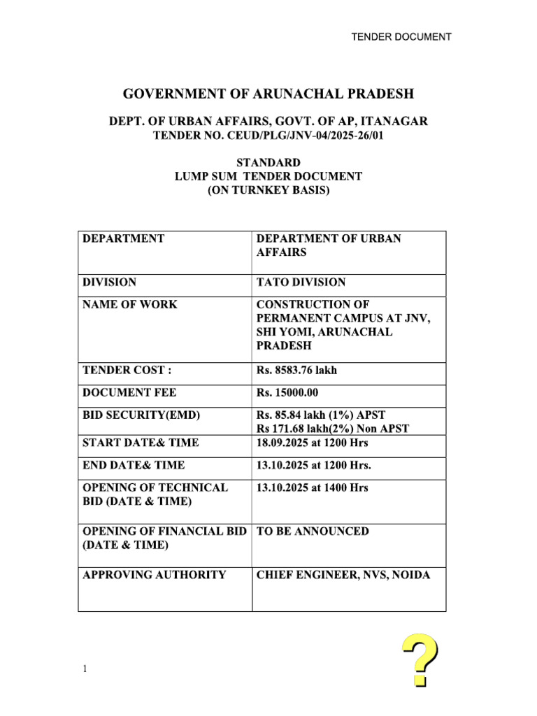 Tendernotice 1 | PDF