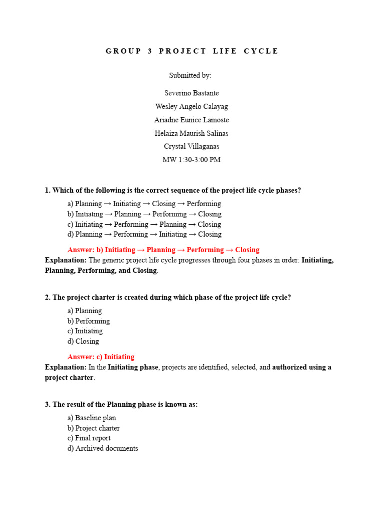 Project Life Cycle Phases Explained | PDF | Project Management