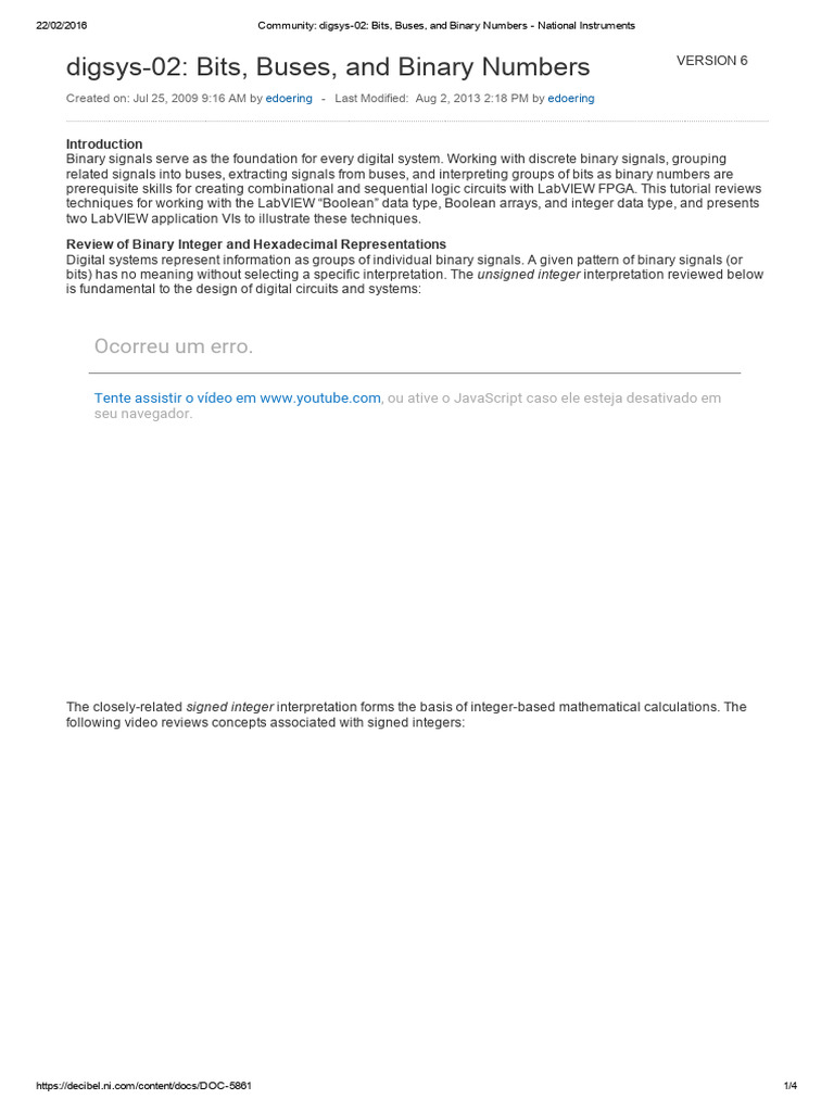 Community - Digsys-02 - Bits, Buses, and Binary Numbers - National Instruments | PDF | Data Type ...