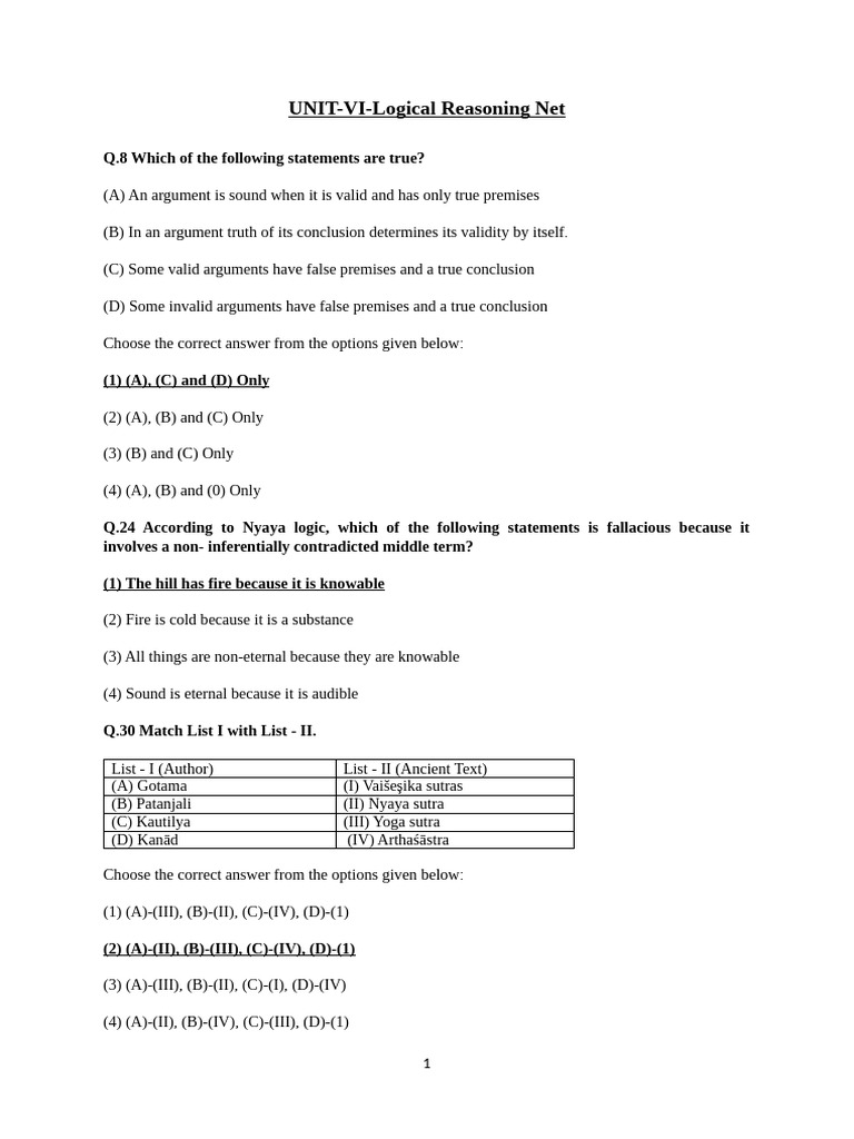Total UNIT-VI-Logical Reasoning | PDF | Argument | Deductive Reasoning