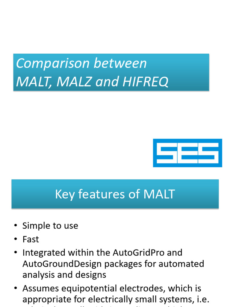 MALT, MALZ, HIFREQ: Grounding Software Comparison | PDF | Inductance ...