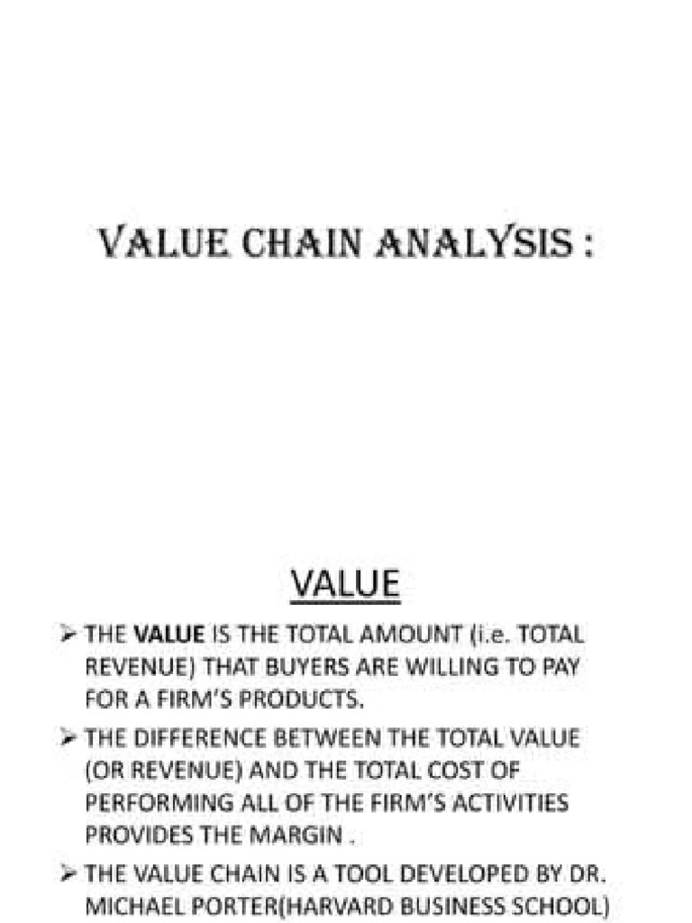 Value Chain Analysis | PDF