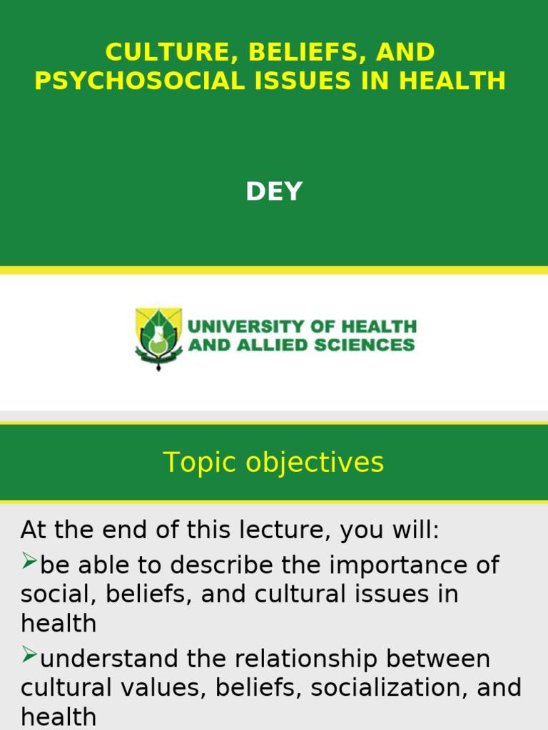 Culture, Belief and Psychosocial Issues | PDF | Socialization ...