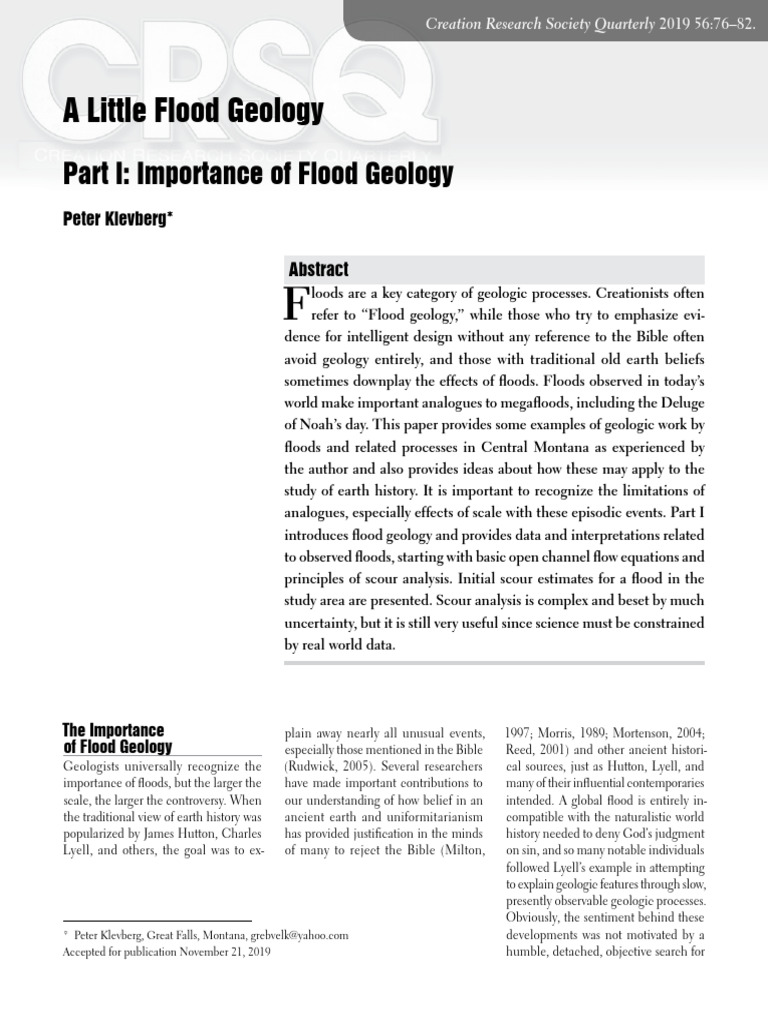 Importance of Flood Geology Explained | PDF | Flood | Erosion