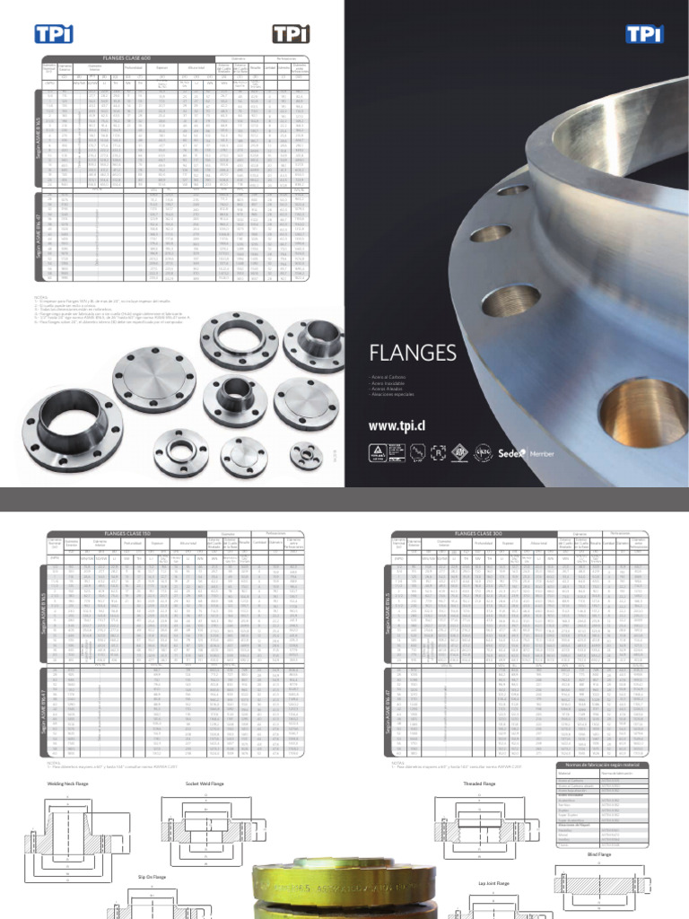 Flanges Clase 600: Dimensiones y Especificaciones | PDF | Rieles ...
