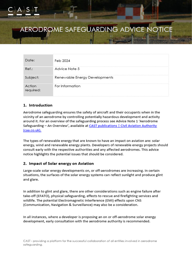 Cast Advice Note 5 Renewable Energy Developments Renewable Energy Apr ...