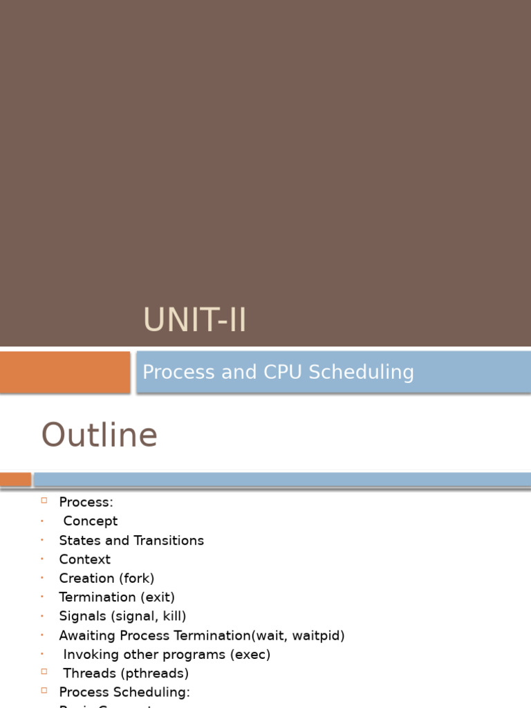 Unit II-Process, Threads and Scheduling | PDF | Thread (Computing ...