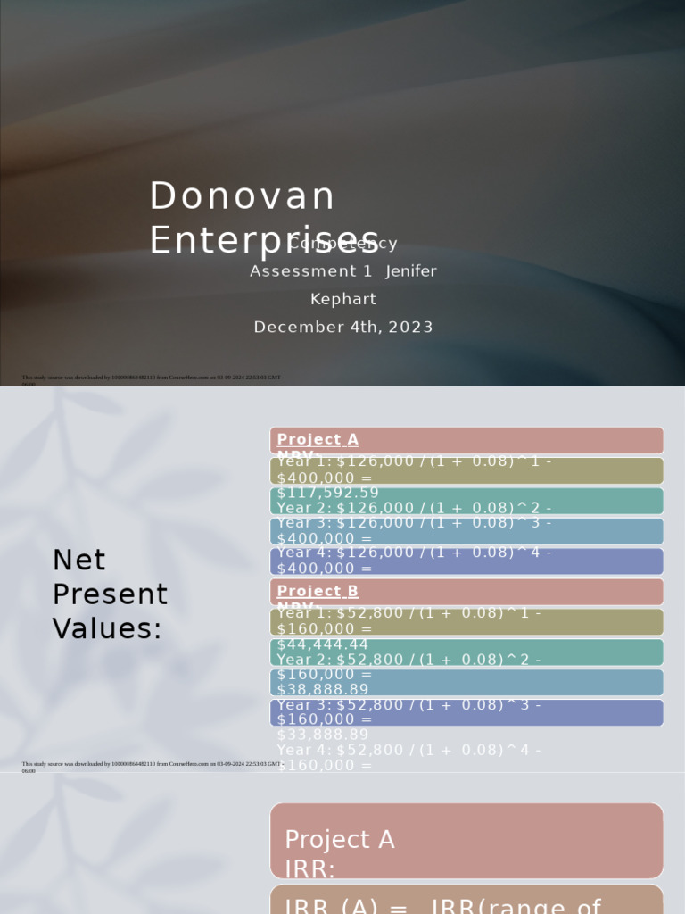 Acccb543 Presentation1 | PDF | Internal Rate Of Return | Net Present Value