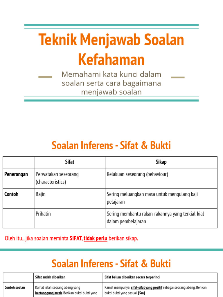 Teknik Menjawab Soalan Kefahaman | PDF