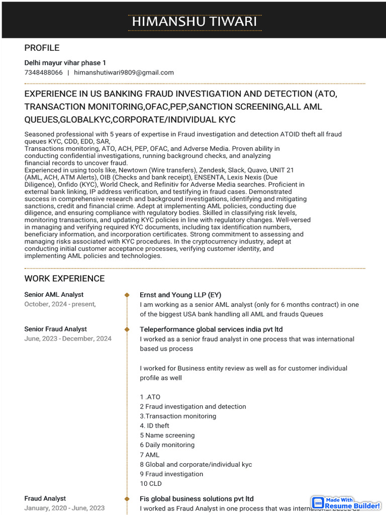 Himanshu Tiwarix | PDF | Business