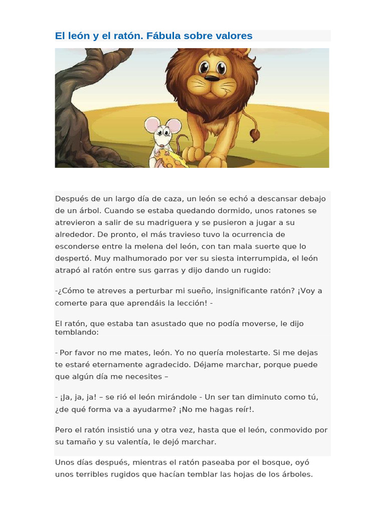 El León y El Ratón | PDF