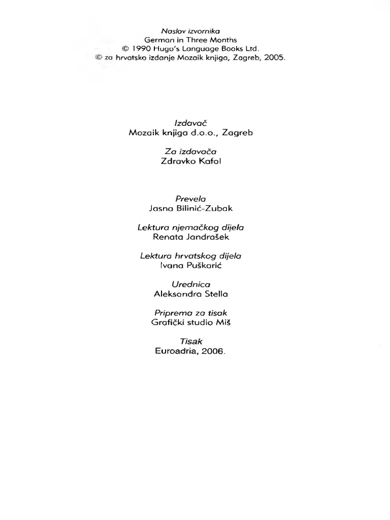 Knjiga Nemacki Za 3 Meseca | PDF