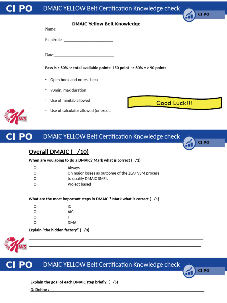 Exam | PDF | Six Sigma | Standard Deviation