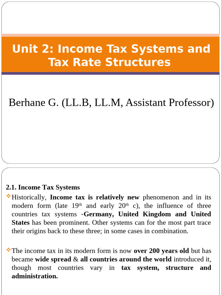 Income Tax Systems and Rate Structures | PDF | Taxes | Tax Deduction
