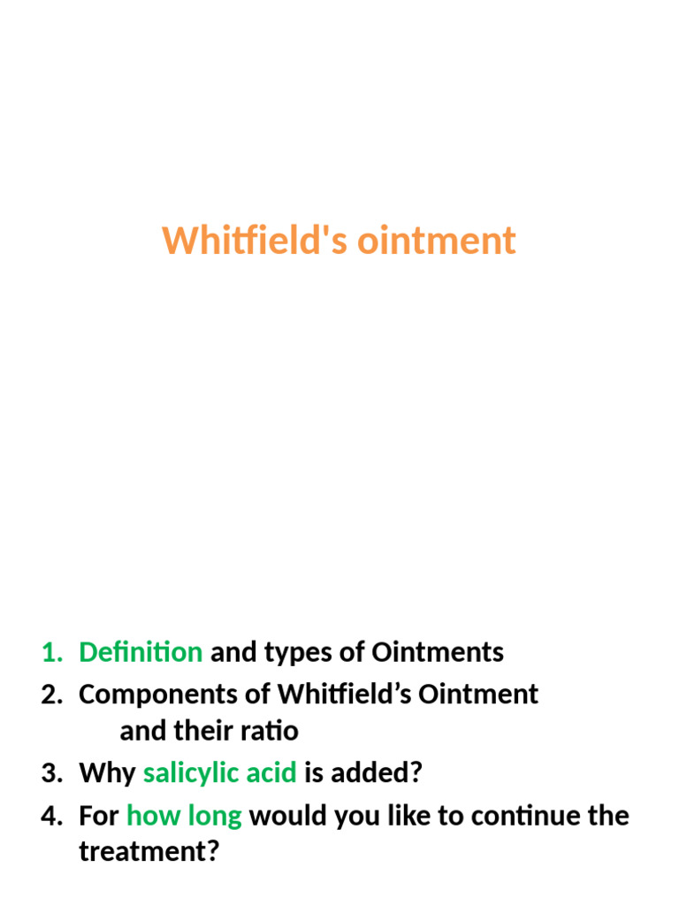 Whitfield's Ointment Composition Guide | PDF