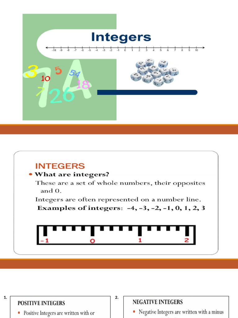 Grade 6th. Ch.4. Integers | PDF