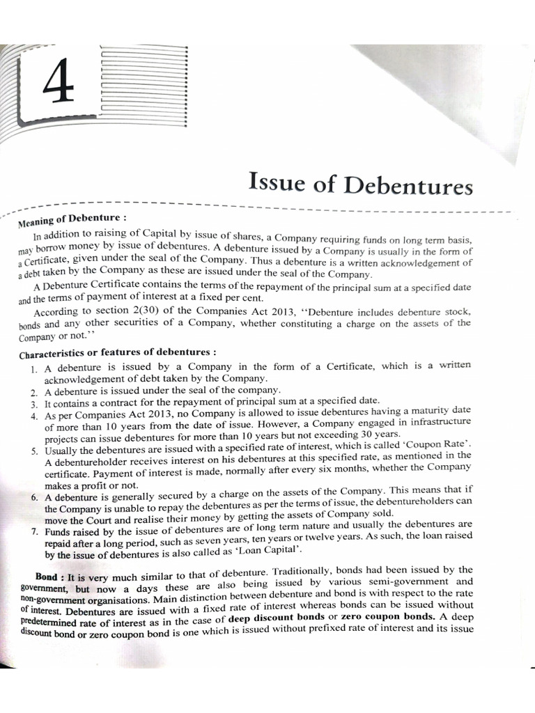 Issue And Redemption Of Debentures Pdf