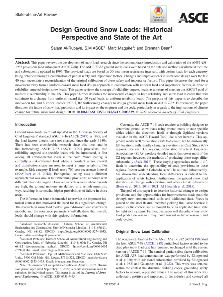 Utah Ground Snow Load Design Update | PDF | Reliability Engineering | Snow