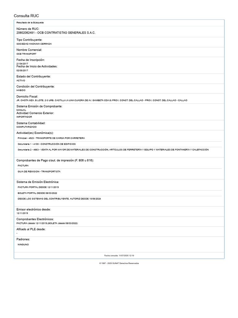 Ficha Ruc | PDF
