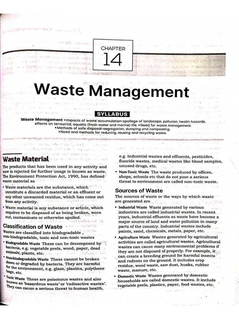 ICSE Class X Geography Chapter 13 and 14 (The Last Two Chapters) Waste ...