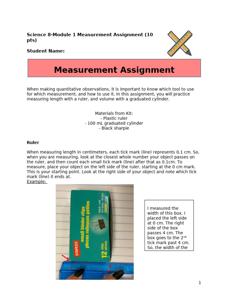 Mod 1 Measuring Assignment | PDF