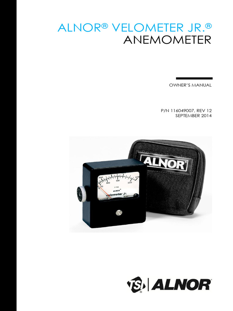 Alnor Velometer Jr. Anemometer Manual | PDF | Legal Liability | Implied ...