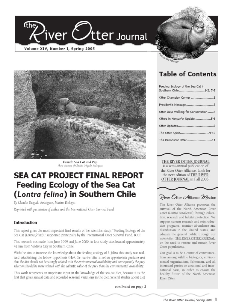 Feeding Ecology of The Sea Cat (Lontra Felina) in Southern Chile | PDF