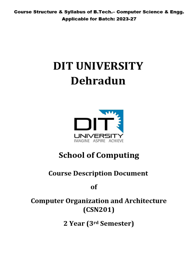 COA CSN201 Course Description Document Aug-Dec2025 | PDF | Central ...