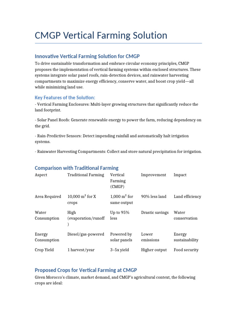CMGP Vertical Farming Solution | PDF | Agriculture | Solar Power