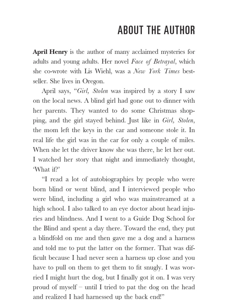 Girl, Stolen by April Henry Extract | PDF | Books