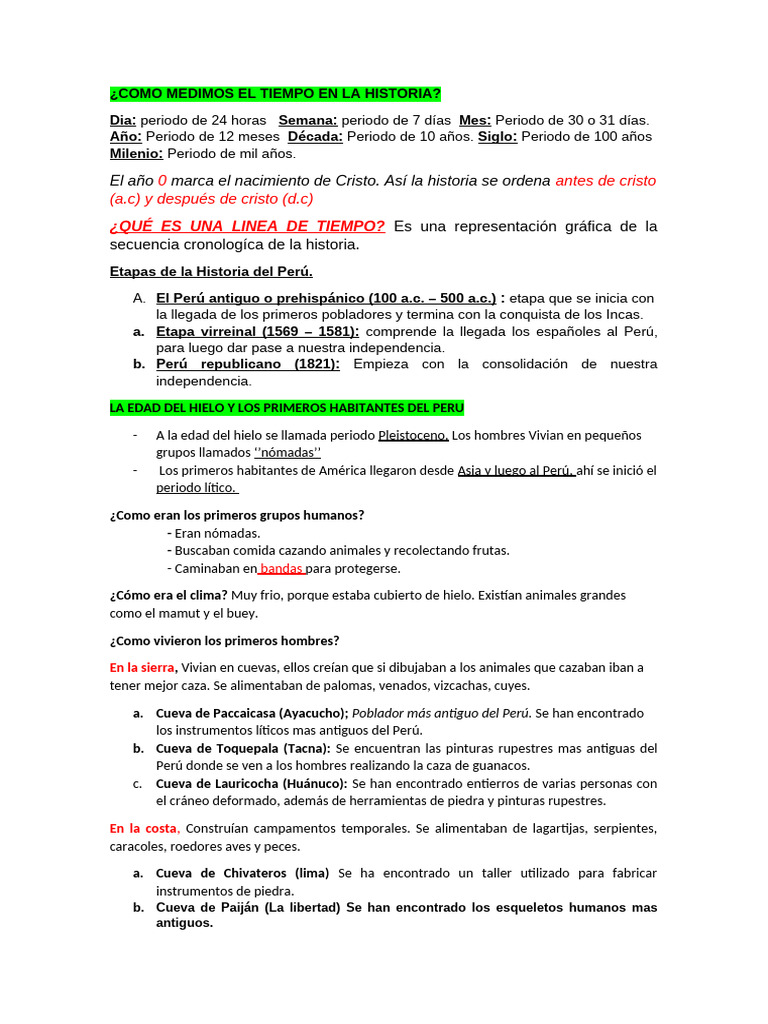 Como Medimos El Tiempo en La Historia | PDF | Perú