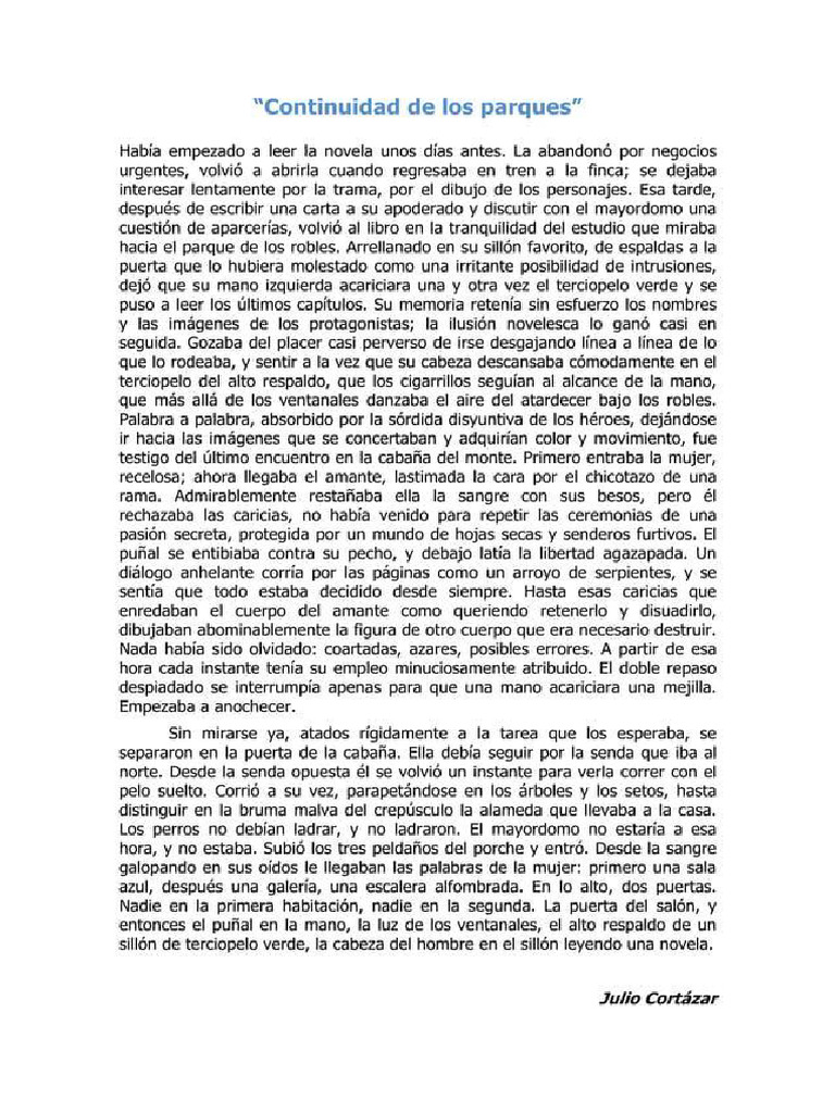 Continuidad de Los Parques | PDF