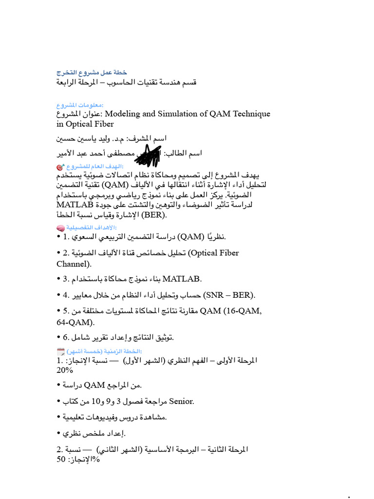 QAM Optical Fiber Project Official Plan | PDF