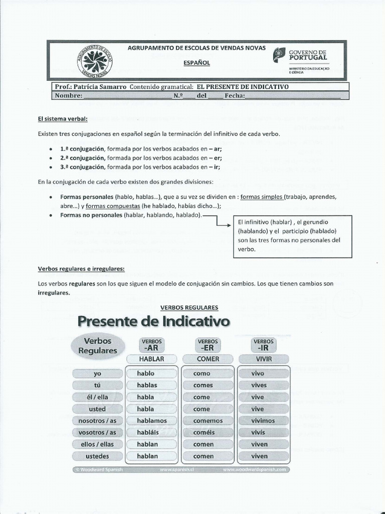 El Presente de Indicativo | PDF