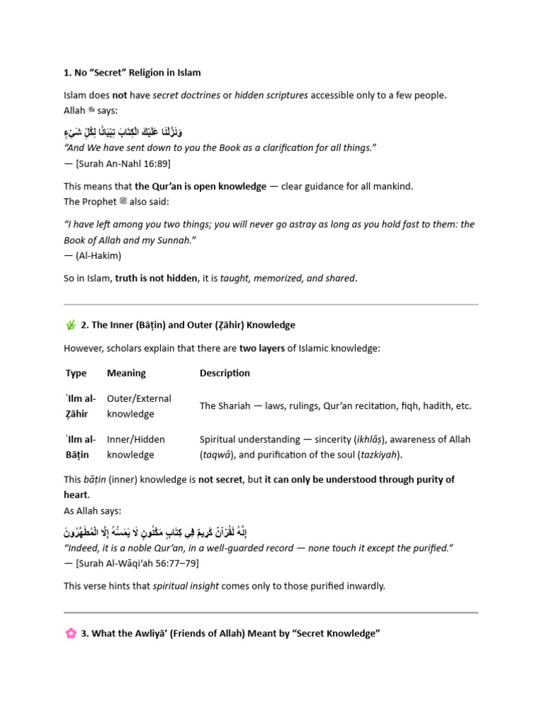 The Secret Knowledge | PDF | God In Islam | Spirituality