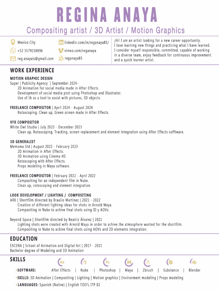 Regina Anaya Resume 2025 | PDF