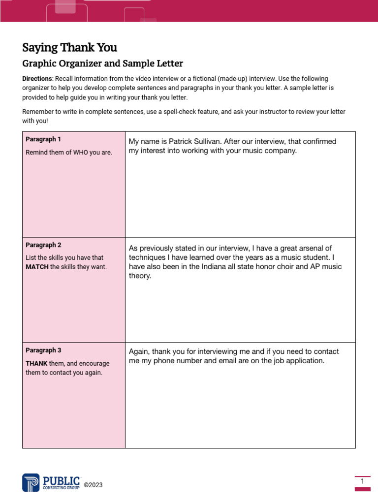 TRN122 Saying Thank You Worksheet | PDF