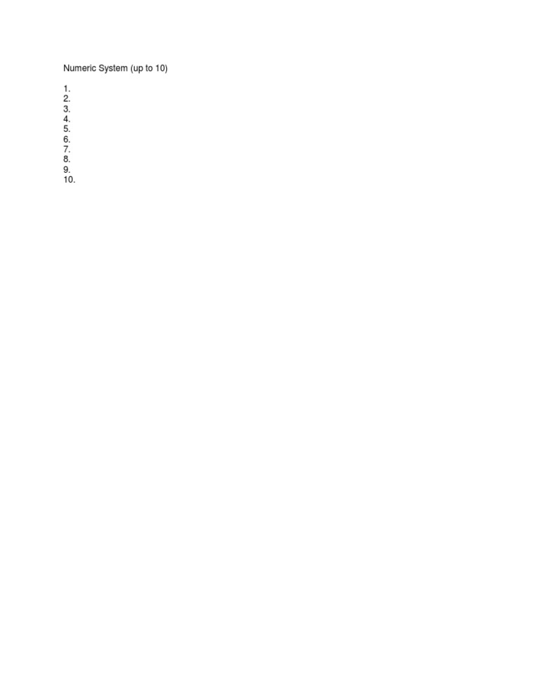 Understanding the Numeric System 1-10 | PDF | Teaching Methods ...