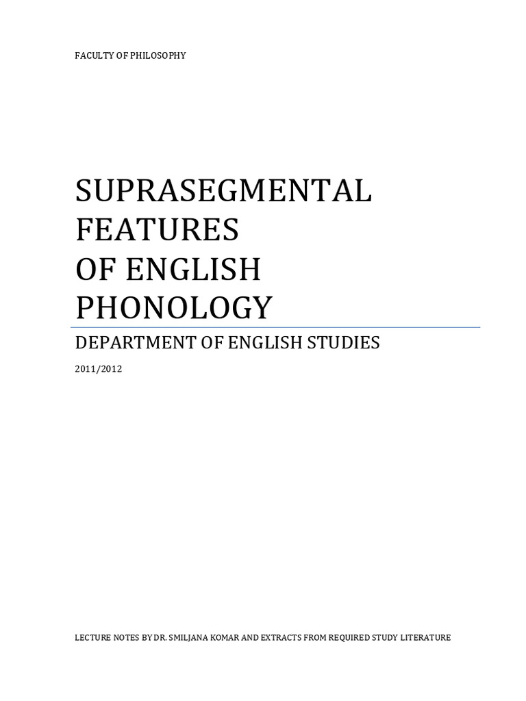 PDCO III-Suprasegmental Features-LLI Exceptions | PDF | Tone (Linguistics) | Stress (Linguistics)